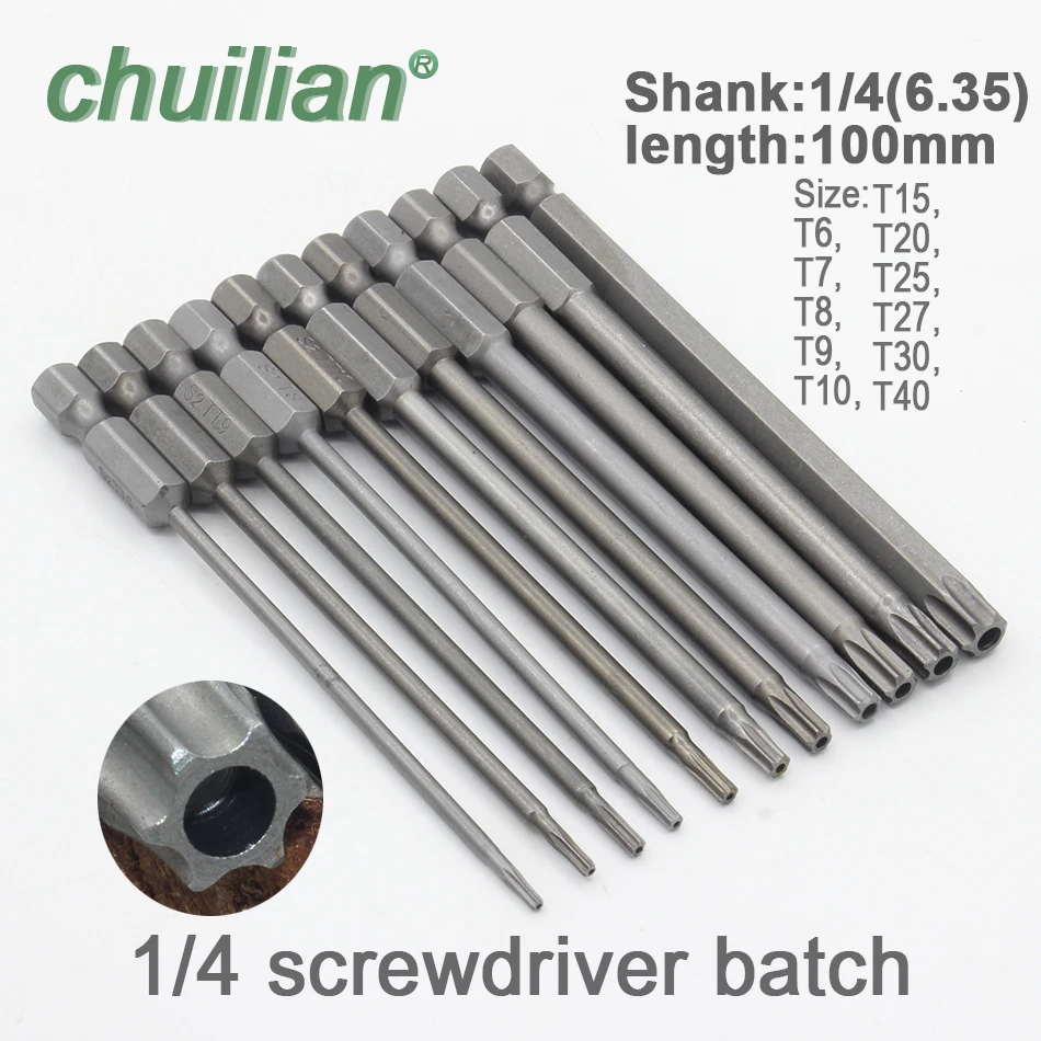 1Pc-100mm-long-T6-T40-Magnetic-Torx-Screwdriver-Bits-Set-Electric ...