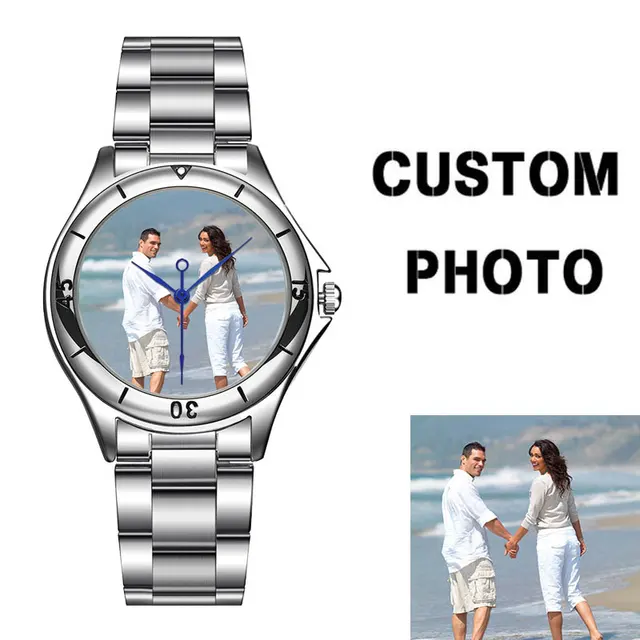 CL055 Custom Logo Watch Photo Print Face Wristwatch Customized Unique ...