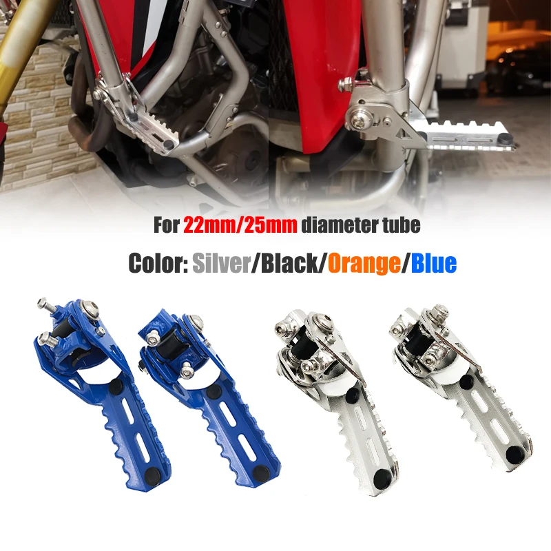 25mm Motorcycle Highway Front Foot Pegs Folding Footrests Clamps For ...