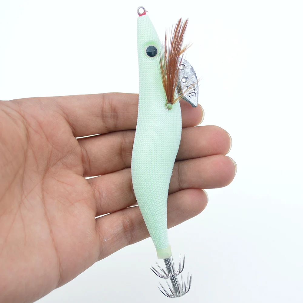 ⭐🏅appat peche Gabarits de calmar lumineux 1 pièce crevette en bois ...