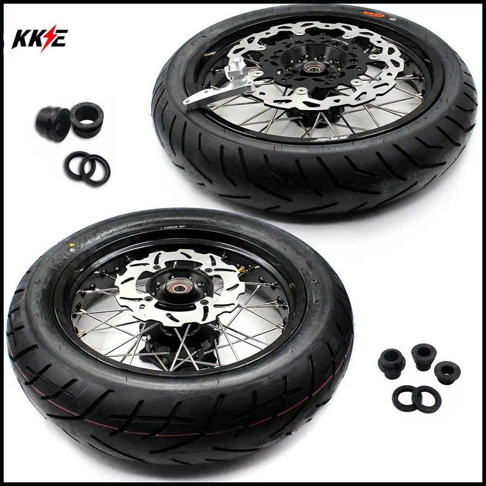 KKE 3.5/4.25*17 Suzuki DR650SE 1996 2016 Supermotard Black Front Rear ...