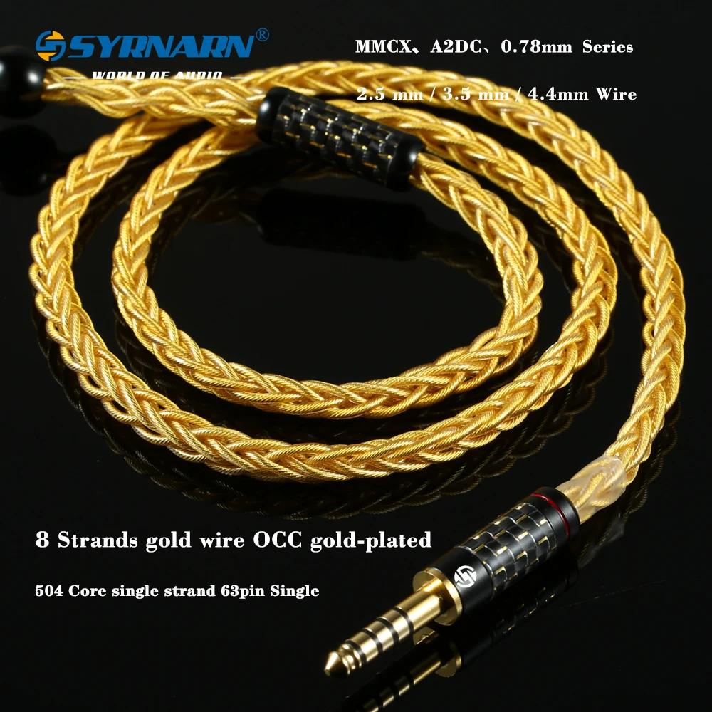 SYRNARN OCC copper 8 core In ear Earphone upgrade cable 3.5/4.4MM for ...
