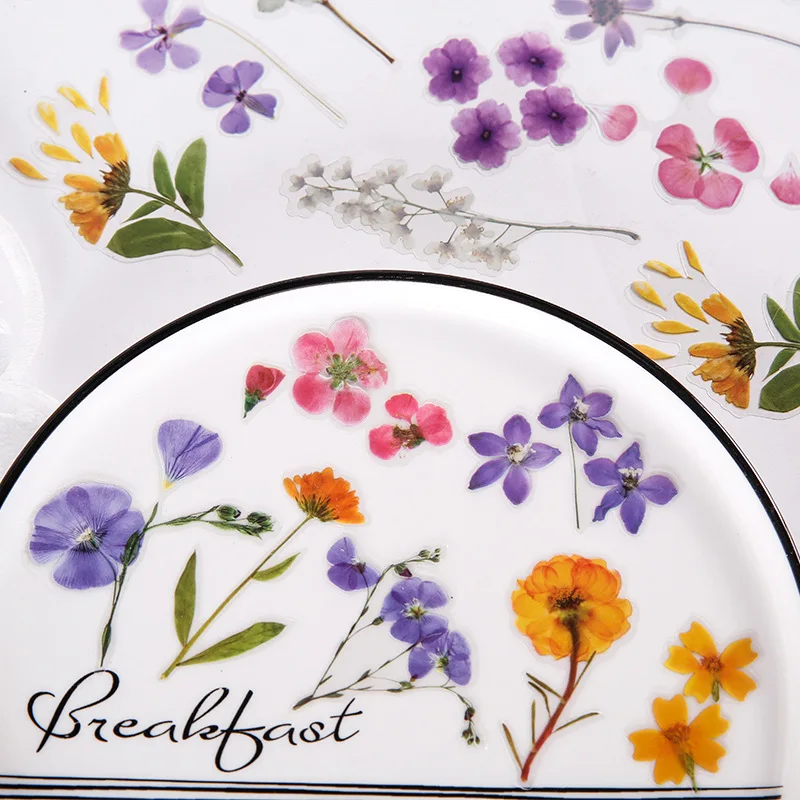 40 pcs/pack purple flower Decorative PVC Stickers Scrapbooking diy ...