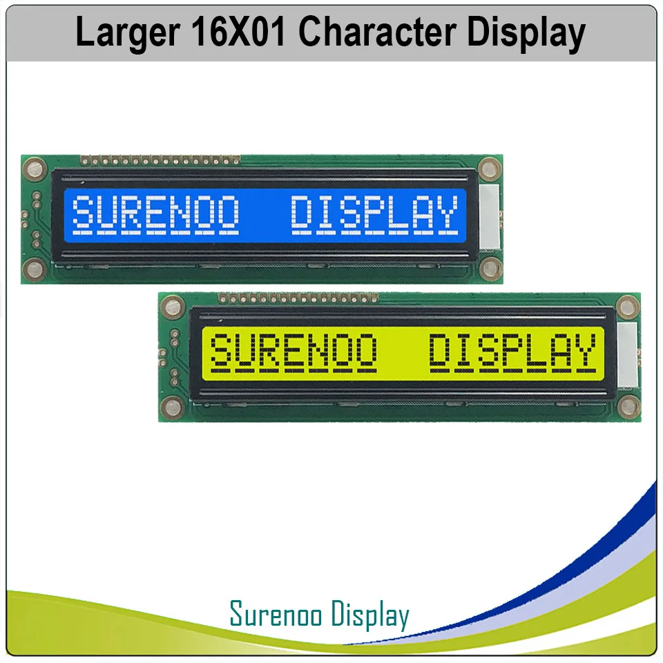 Larger 161 16x1 1601 Character Lcd Module Display Screen Lcm Blue ...
