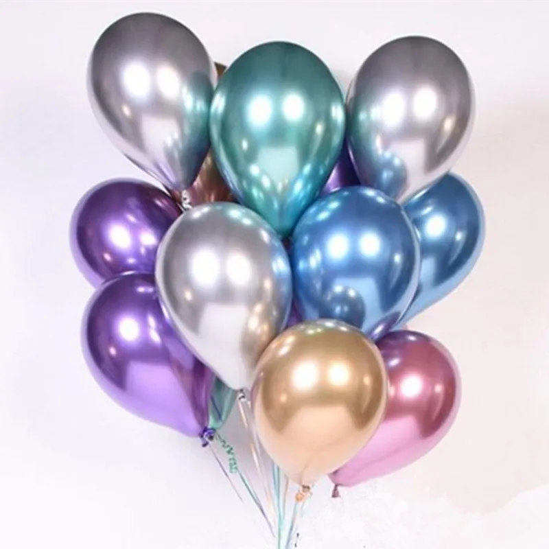 10 globos de látex metálicos de 12 pulgadas de color dorado y plateado ...