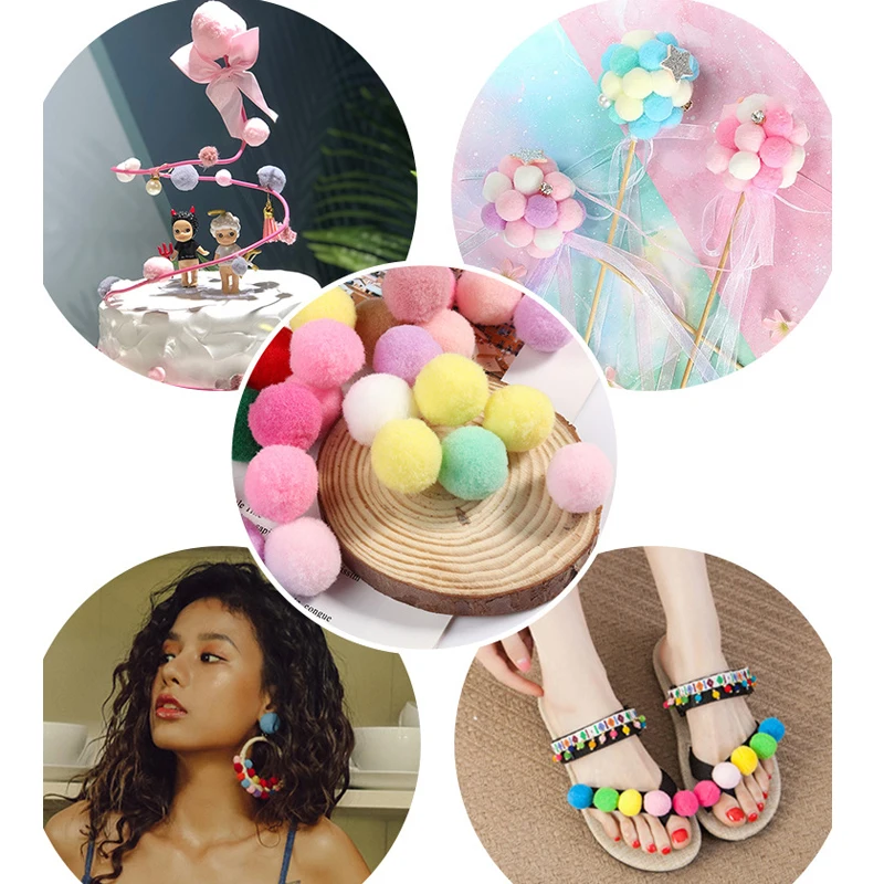 100Pcs 10/15/20/25mm Mini Fluffy Soft Pom Poms Pompoms Ball Handmade ...