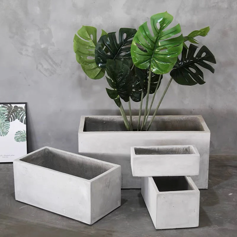 Concrete Pot Mold Big Size Rectangular Concrete Planter Silicone Mold ...