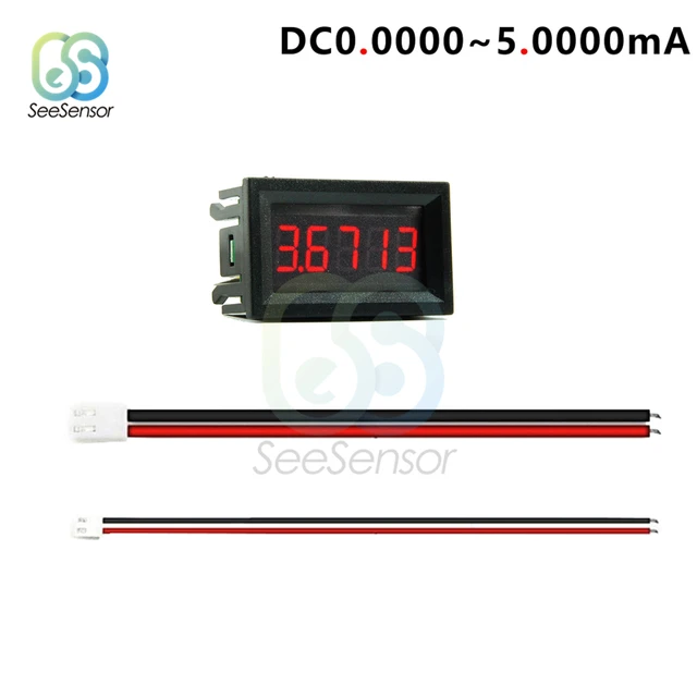 5mA 50mA 3A 0.36" Mini Digital Ammeter DC Current Meter Tester Red/Blue ...