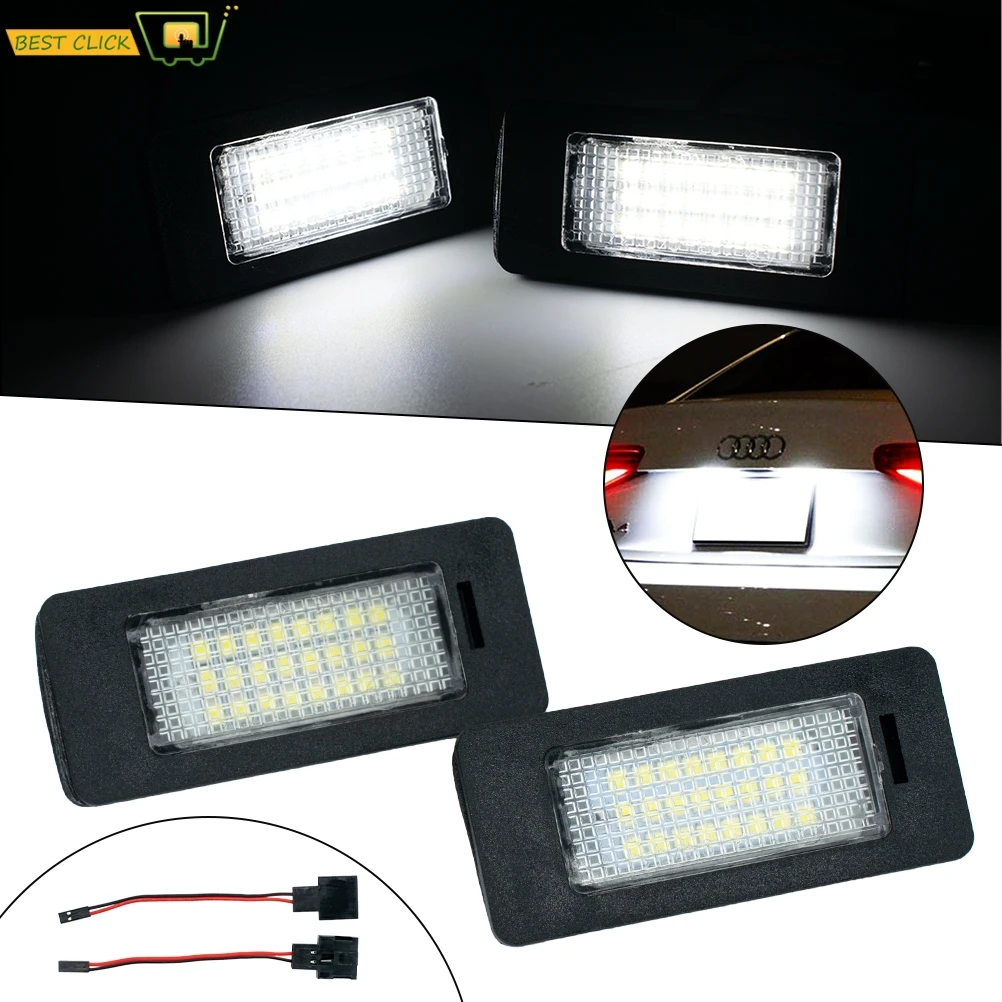 2PC Number Plate lights Rear Licence Number Plate Lamps For Audi A1 A4 ...