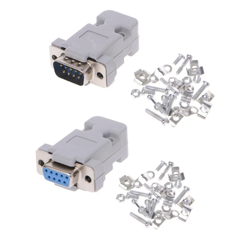 DB-9 DB9 RS232, conector macho hembra con conector d-sub de 9 pines, PCB, 5 unids/lote
