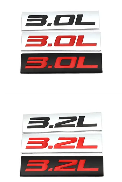 Speed Daddy Metal Car Emblem 3.5L Chrome & Red Metal Engine Badge ...