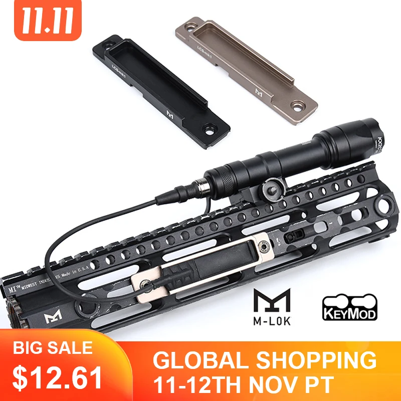 WADSN Tactical M LOK Keymod Flashlight Switch Rat Tail Slot Hunting ...