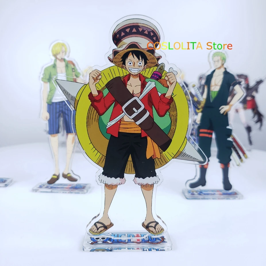 Anime ONE PIECE Monkey D. Luffy Cute Keychain Stand Figure Acrylic ...
