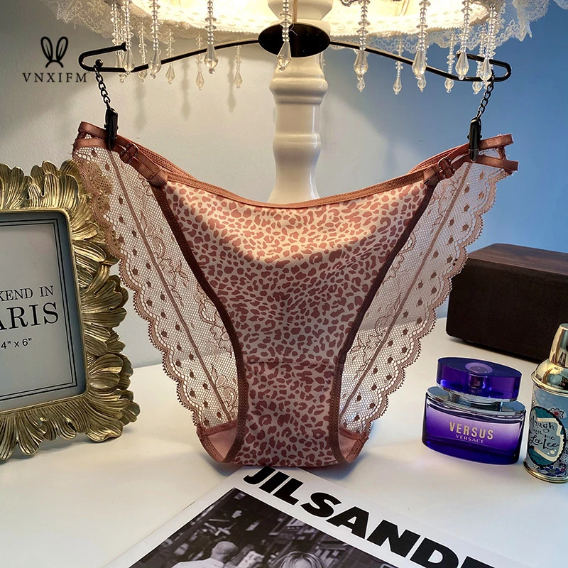 Leopard-print-lace-thong-silky-milk-silk-seamless-girl-underwear ...