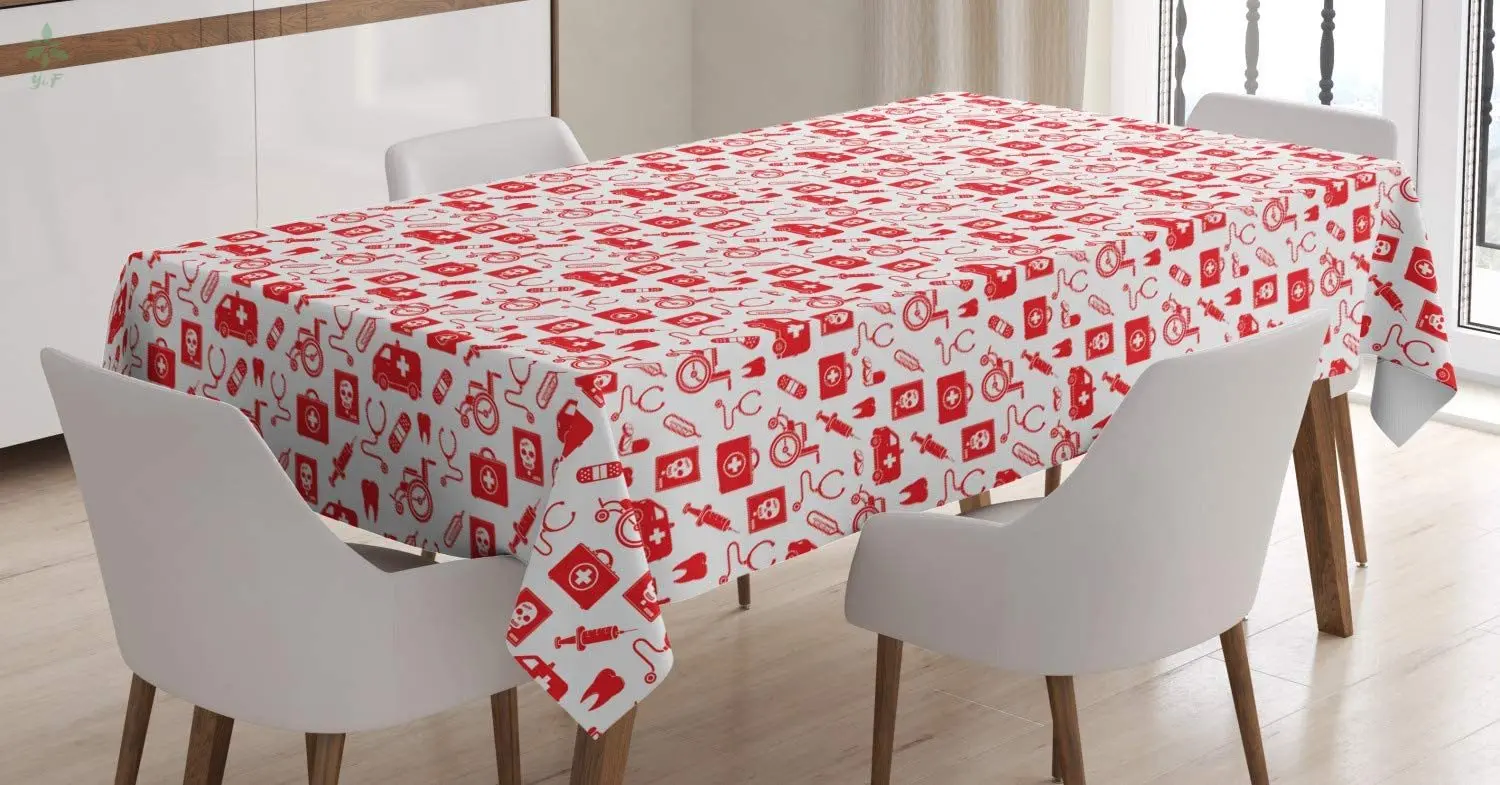 Nurse-Tablecloth-Pattern-In-Monochrome-Warm-Color-Aid-Equipment ...
