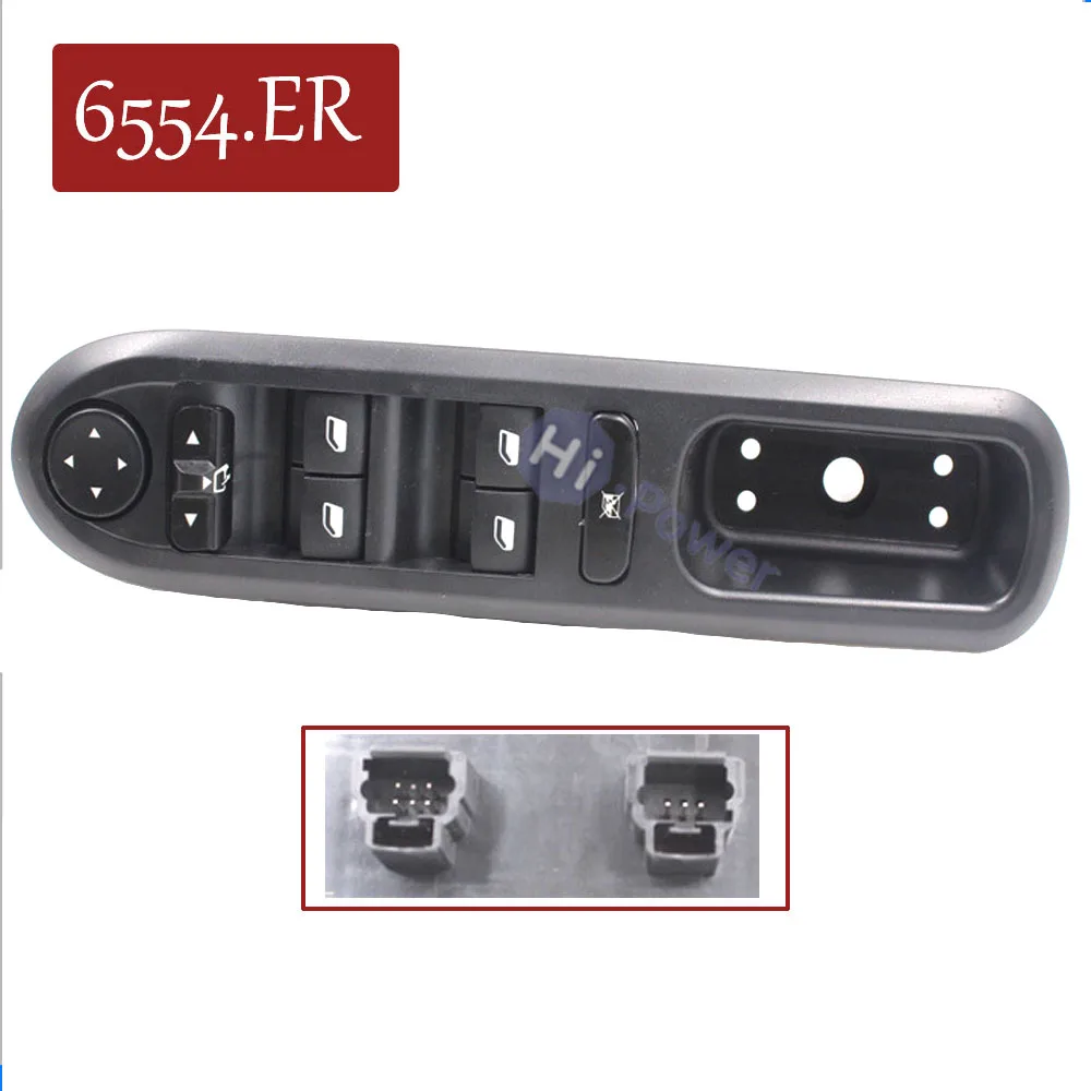 6554.ER 앞 좌측 파워 전동 윈도우 리프터 스위치 패널, 푸조 407 SW 96468704XT 655 4er 6554 ER ...