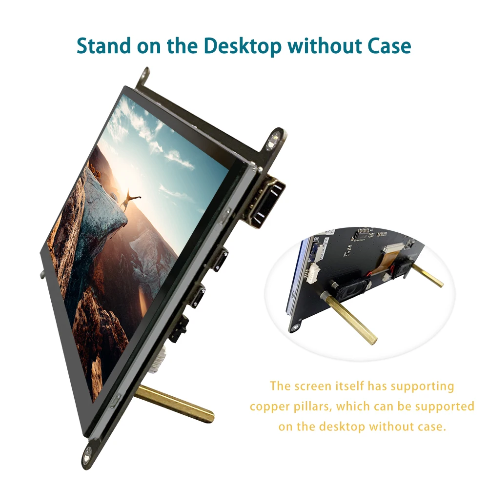 Lesown-monitor Touch Screen Com Case Lcd Touchscreen Display 10.1 Rpi ...