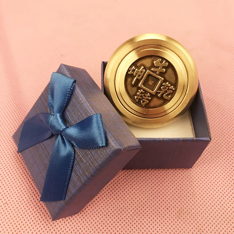 Brass Lucky Fortune Spinner Metal Hand Gyro Copper Fingertip Fidget ...