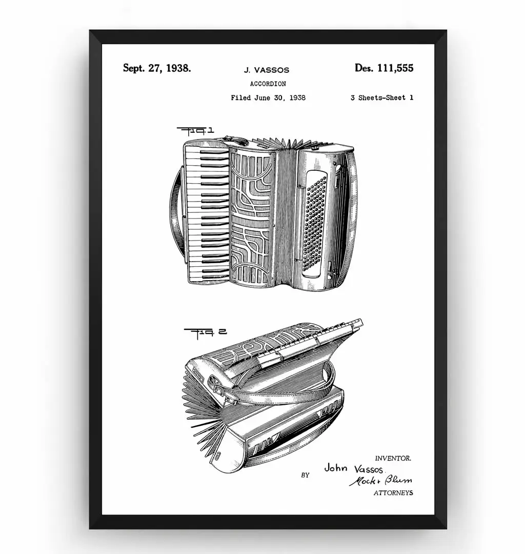 Vintage Accordion Drawing
