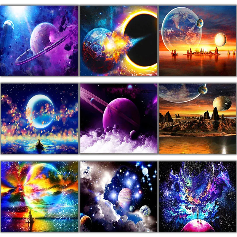 Acrylic Outer Space Paintings