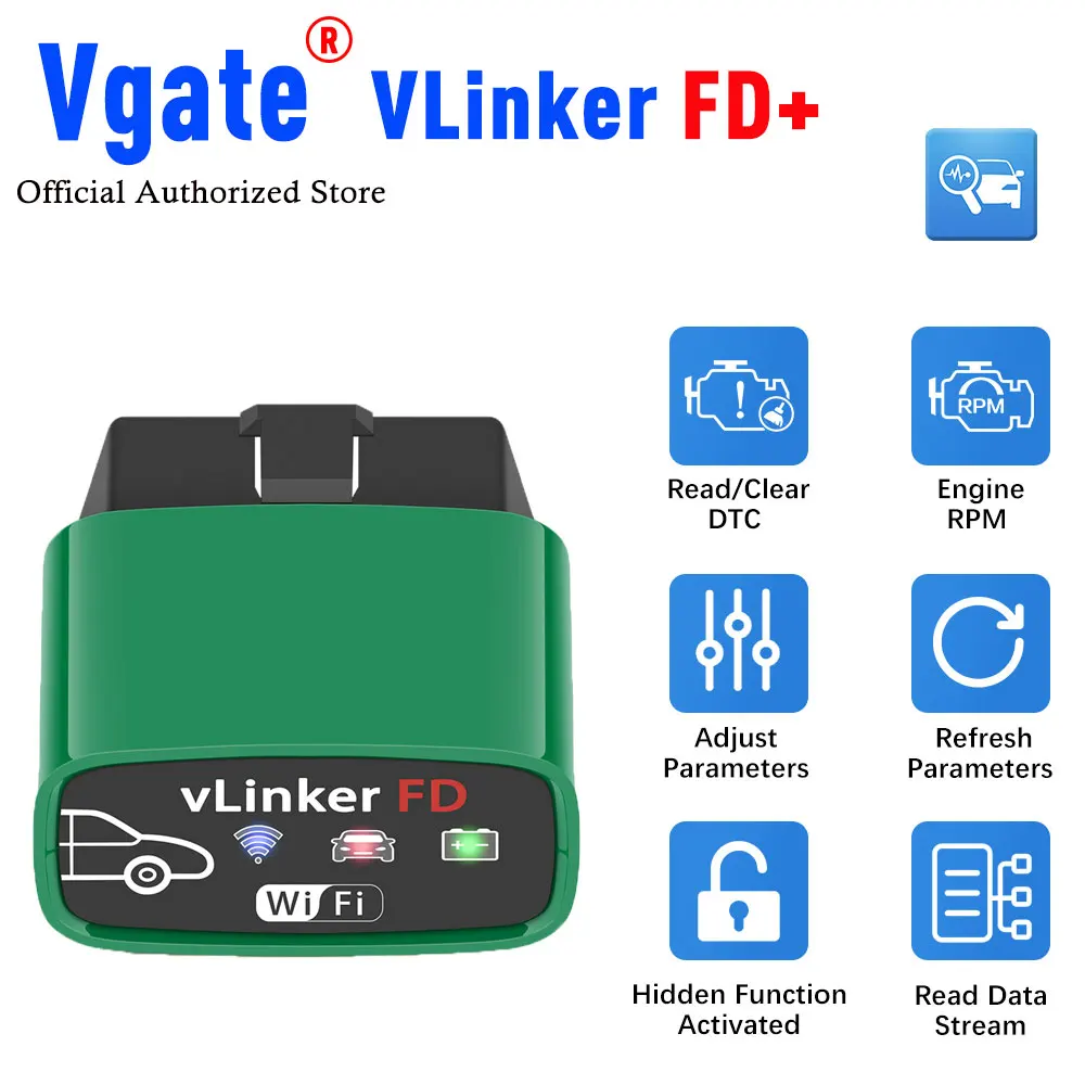 Vgate Vlinker Fd+ Elm327 Bt4.0-wireless Forscan For Ford Wifi Obd2 Car ...