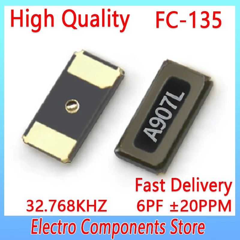 Fc-135 2pin 3215 32.768khz Smd Quartz Crystal Resonator Passive Oscillator 6pf ±20ppm 3.2x1.5mm ...