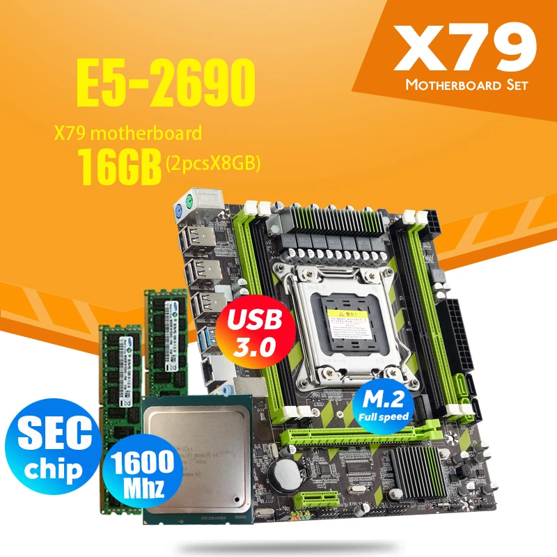 Atermiter X79 X79G placa base LGA2011 Combos E5 2690 CPU 2 uds x 8GB ...