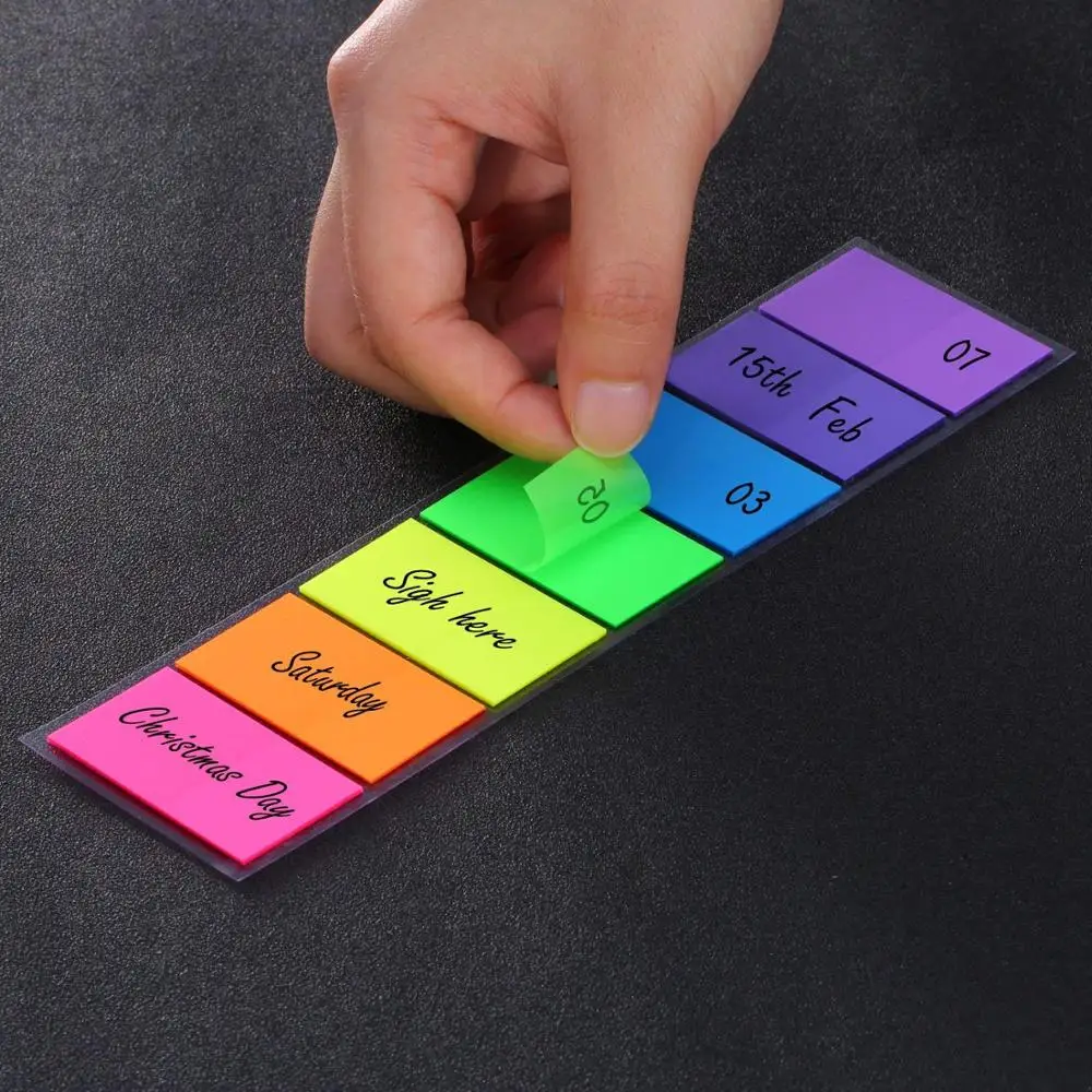 7 Color Flags Index Tabs Sticky Notes Writable Labels Page Marker ...