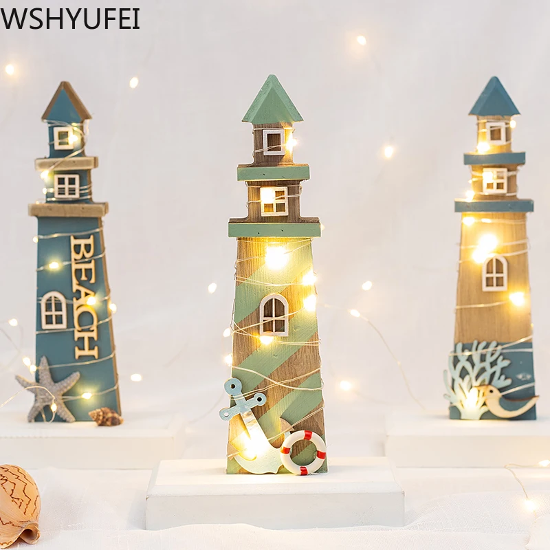 Modelo de Faro de madera estilo mediterráneo, accesorios creativos para ...