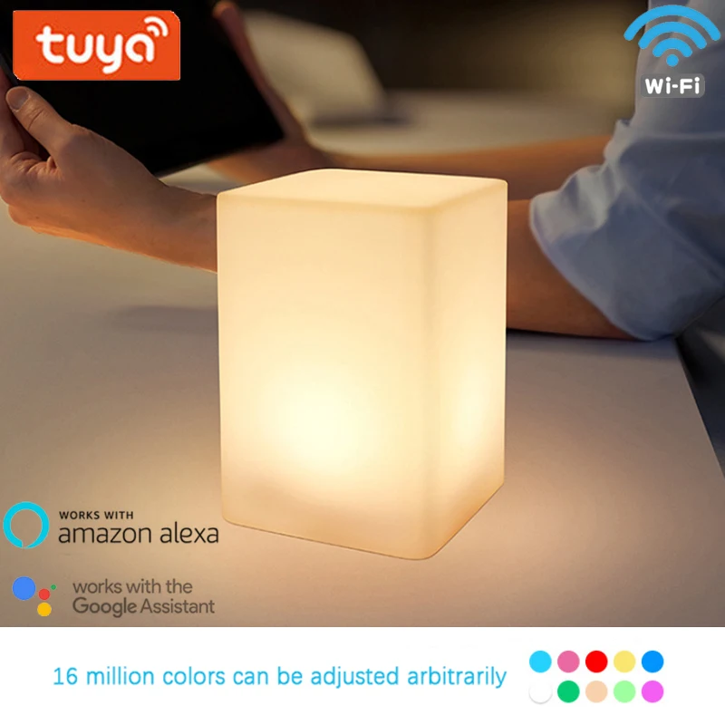 Tuya Smart Wifi LED Night Light Dimmable RGB Colorful Bedside Table ...