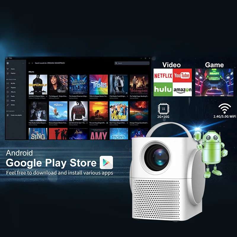LCD-Projector-Android-Full-HD-1080P-Projector-Mini-Wifi-Video-Beamer ...