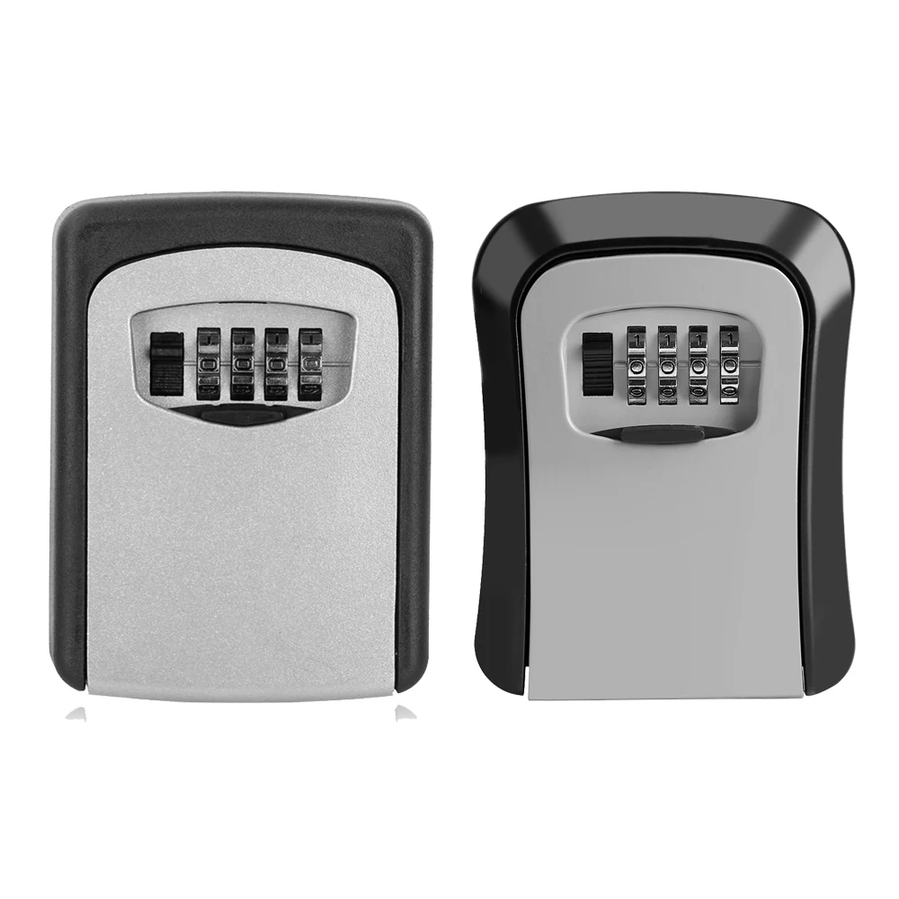 Key Safe Box Sturdy Aluminum Alloy Key Lock Box Wall Mounted Securely ...