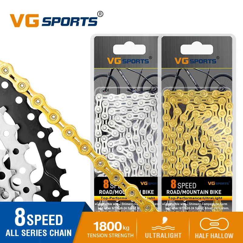 VG Sports Bicycle Chain 8 Speed Velocidade Road Bike Cycling Chain Half ...