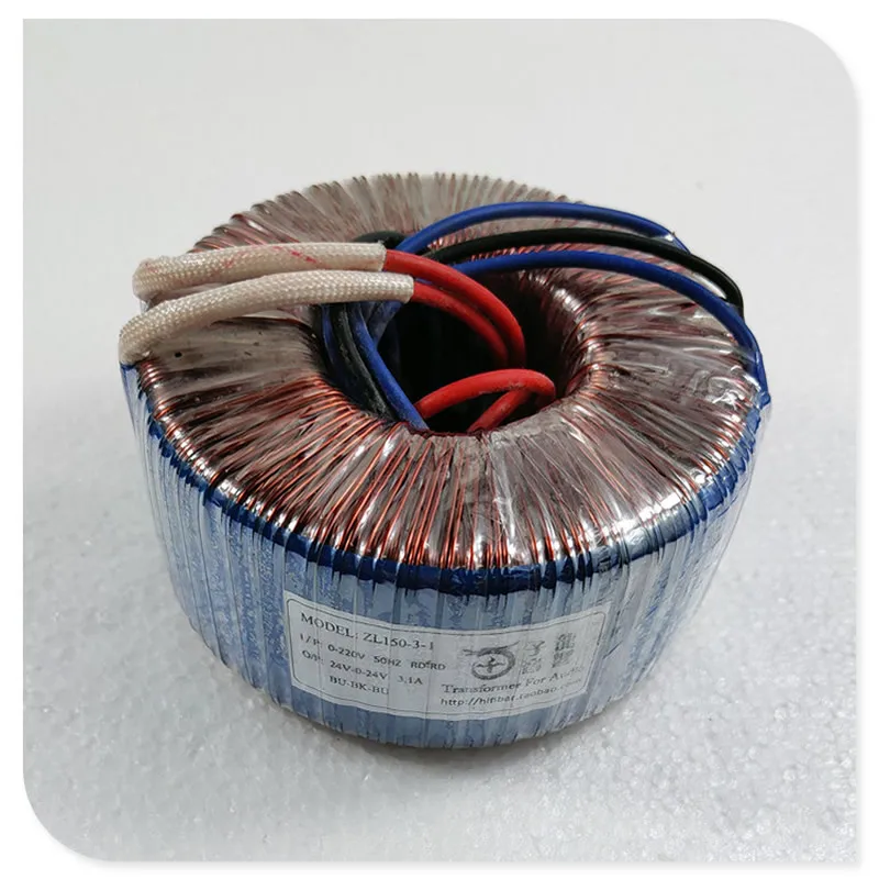 150W 24V 0 24V pure copper wire toroidal transformer, dual 24V static ...