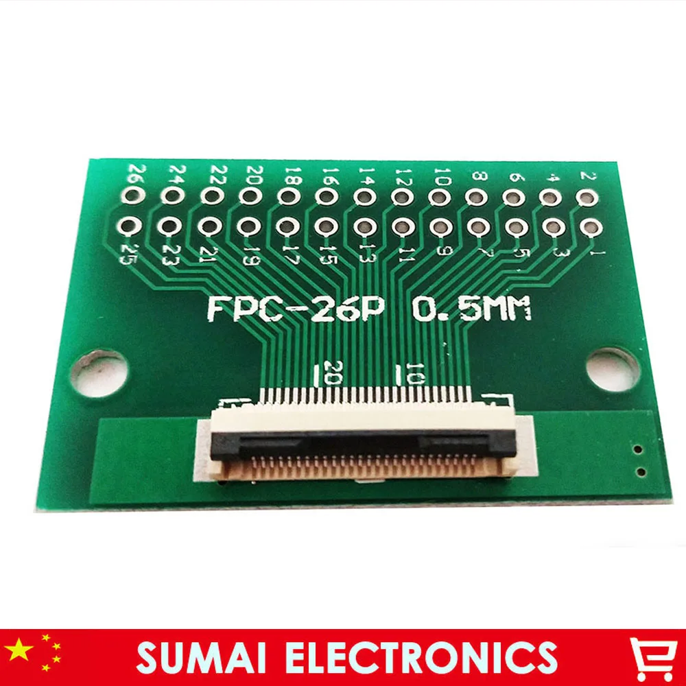 26 핀 0.5mm FPC/FFC PCB 커넥터 소켓 어댑터 보드, 26 P 플랫 케이블 단면 소켓|커넥터| - AliExpress
