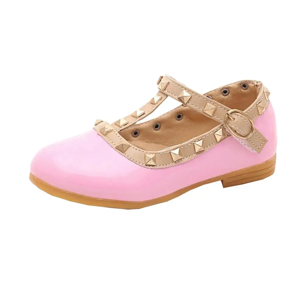 Обувь для девочек с заклепками; вечерние из искусственной кожи ...