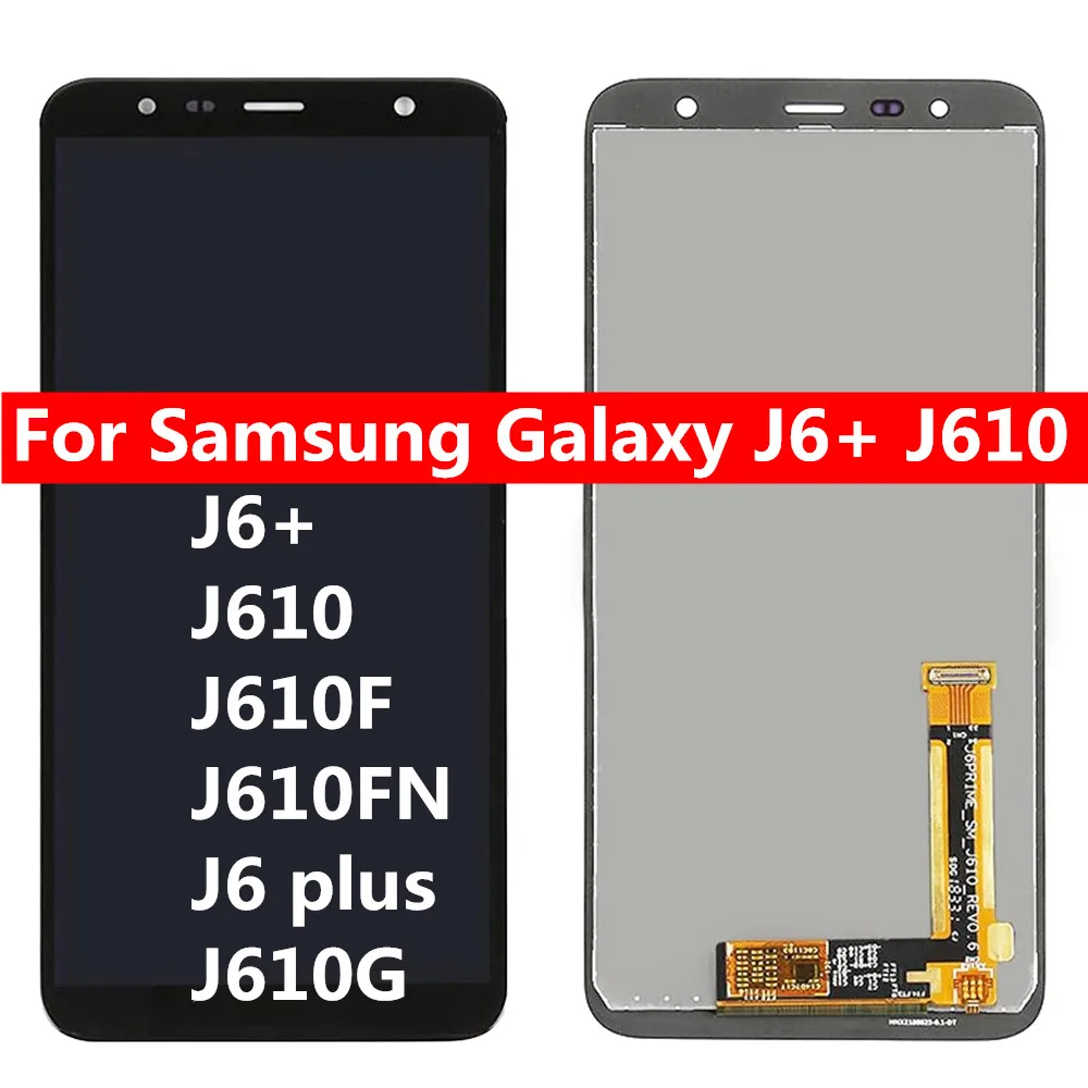 Black 6.0 ‘’ For Samsung J6+ 2018 / J6 Plus / J6 Prime 2018 J610 J610f J610g J610fn Lcd Display ...