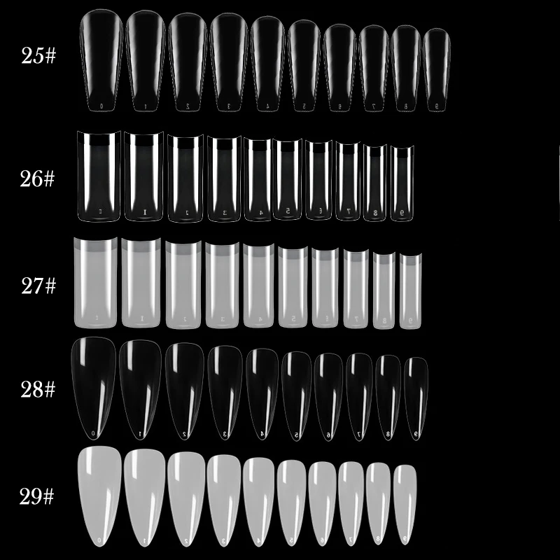 100/500 Pcs False Nail Tips Fake Nail Acrylic Nail Extension Full Half ...