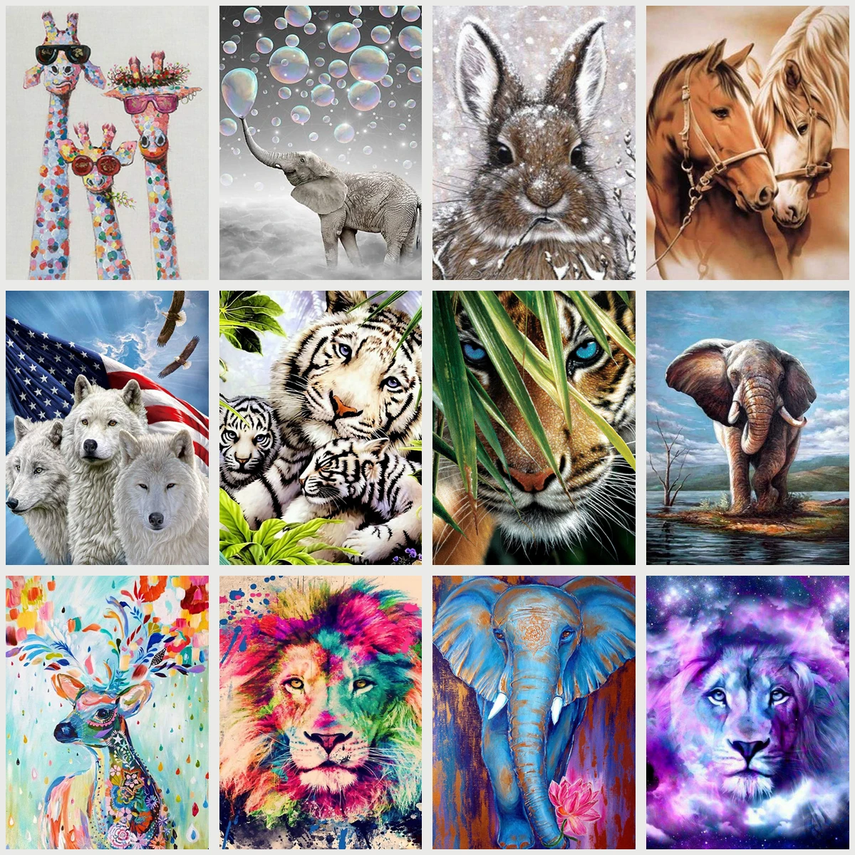 5D Diy 다이아몬드 페인팅 정글 동물 기린 전체 다이아몬드 모자이크 자수 크로스 스티치 키트, 가정 용품 크리스마스 선물 ...