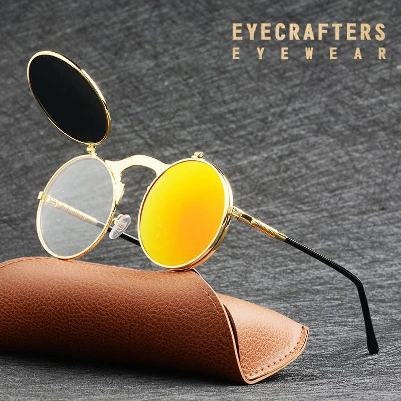 Eyecrafters Retro Double Lens Fashion Flip Up Lens Steampunk Vintage ...