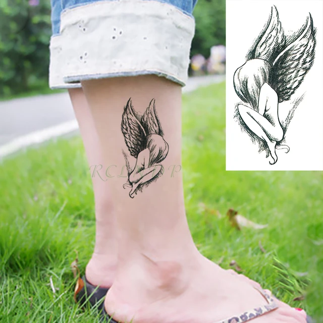 Angel Wings Tattoos On Foot