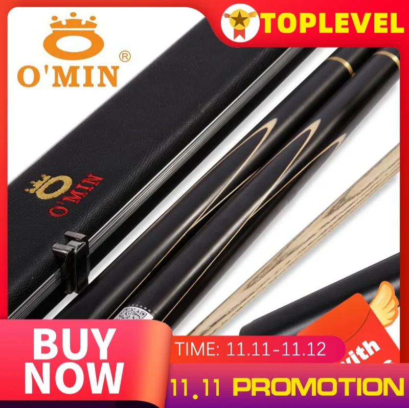 O'min Enlighten 3/4 Piece Snooker Cue With Case With Extension 9.5/10mm ...