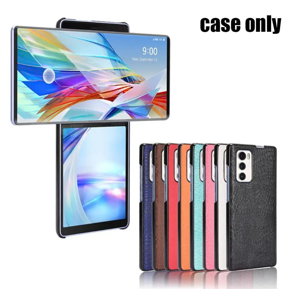 전화 케이스 충격 방지 케이스 커버 LG 윙 5G, 악어 질감 가죽 하드 케이스 럭셔리 편안한|전화 범퍼| - AliExpress