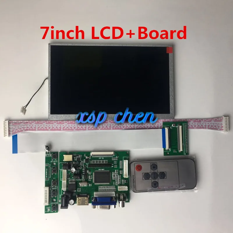Free Shipping 7inch 60pin VGA + 2AV + HDMI universal TTL display LCD ...
