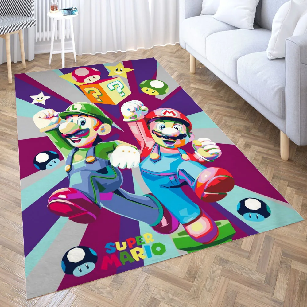 Alfombrilla moderna de super mario para sala de estar, Alfombra de ...