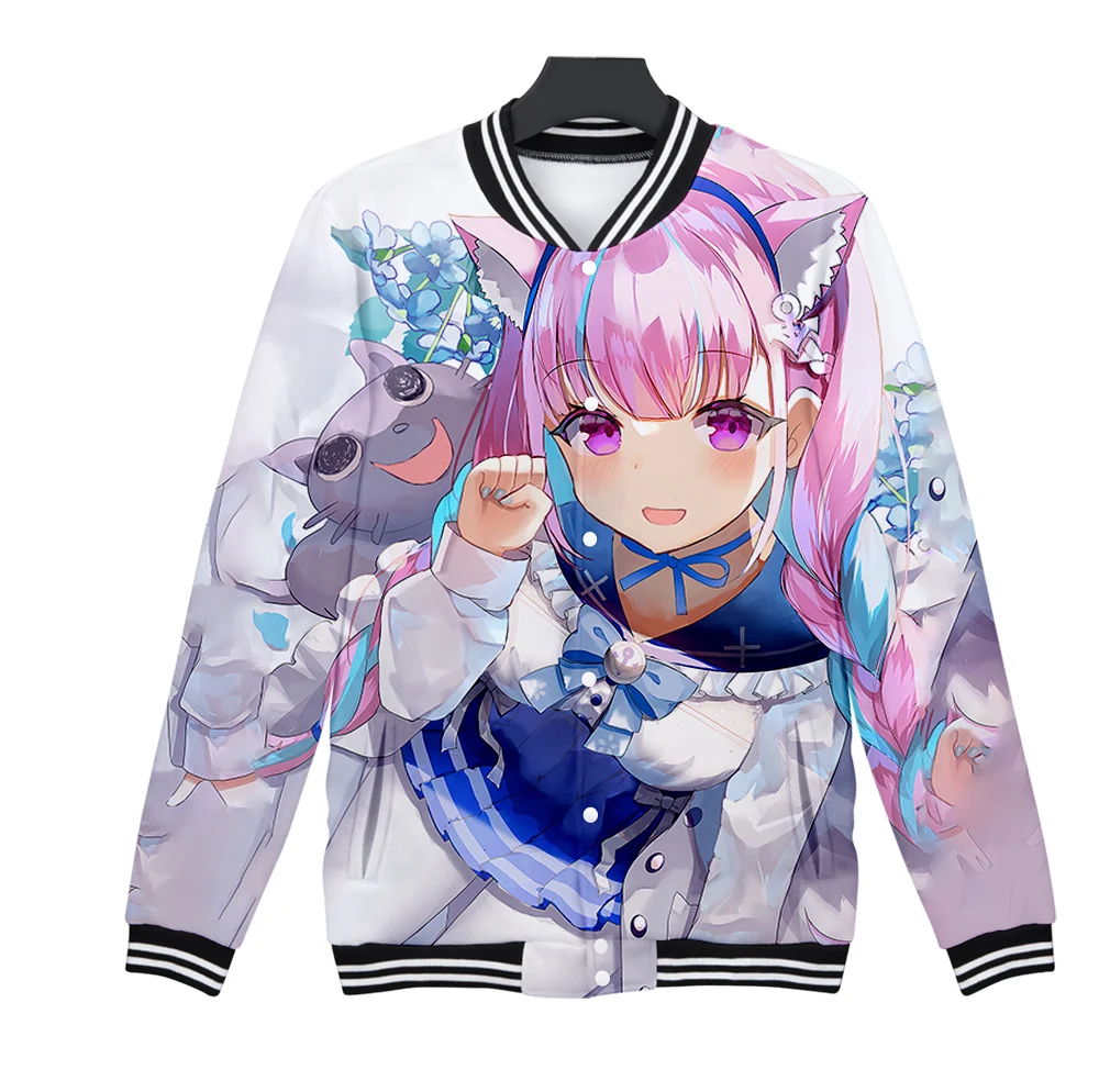 HOLOLIVE VTuber minato aqua 3D Casual Long Sleeve Baseball Jacket Women ...