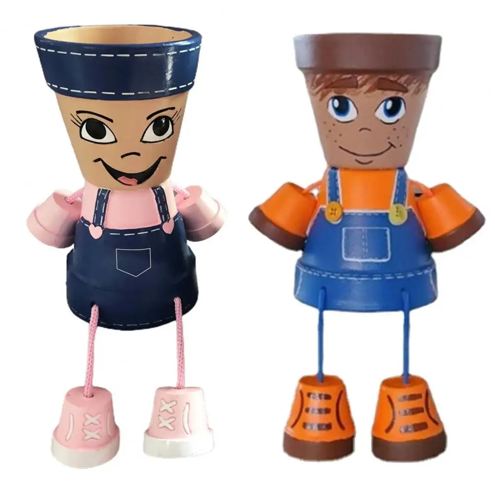 Country Boy Flower Pot People/Clay Pot People/Plant Pot People/Pot ...