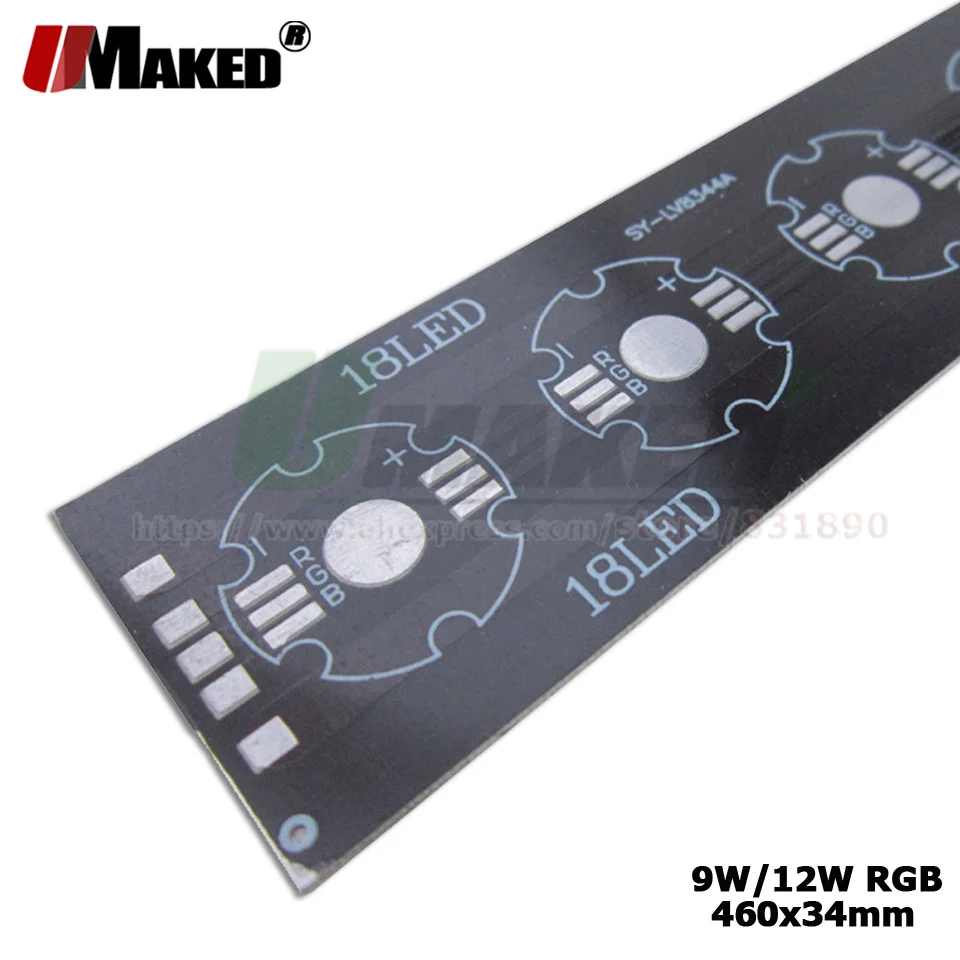 20pcs-LED-PCB-Bar-Strip-RGB-Aluminum-baord-plate-9W-12W-460-34mm-pcb ...