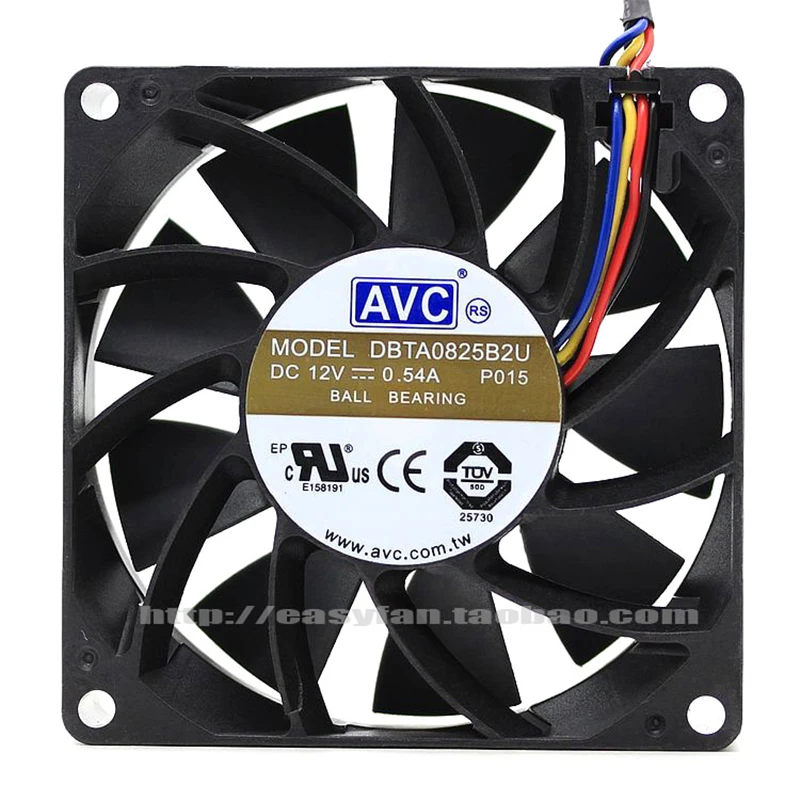 original DBTA0825B2U 8025 8CM 12V 0.54A PWM Intelligent Speed Control ...