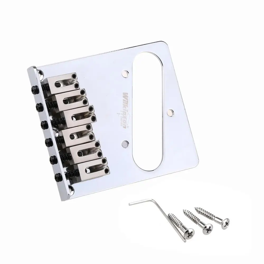 Wilkinson 52.5mm(2-1/16 inch) 6 Saddles Modern Tele Bridge for American ...